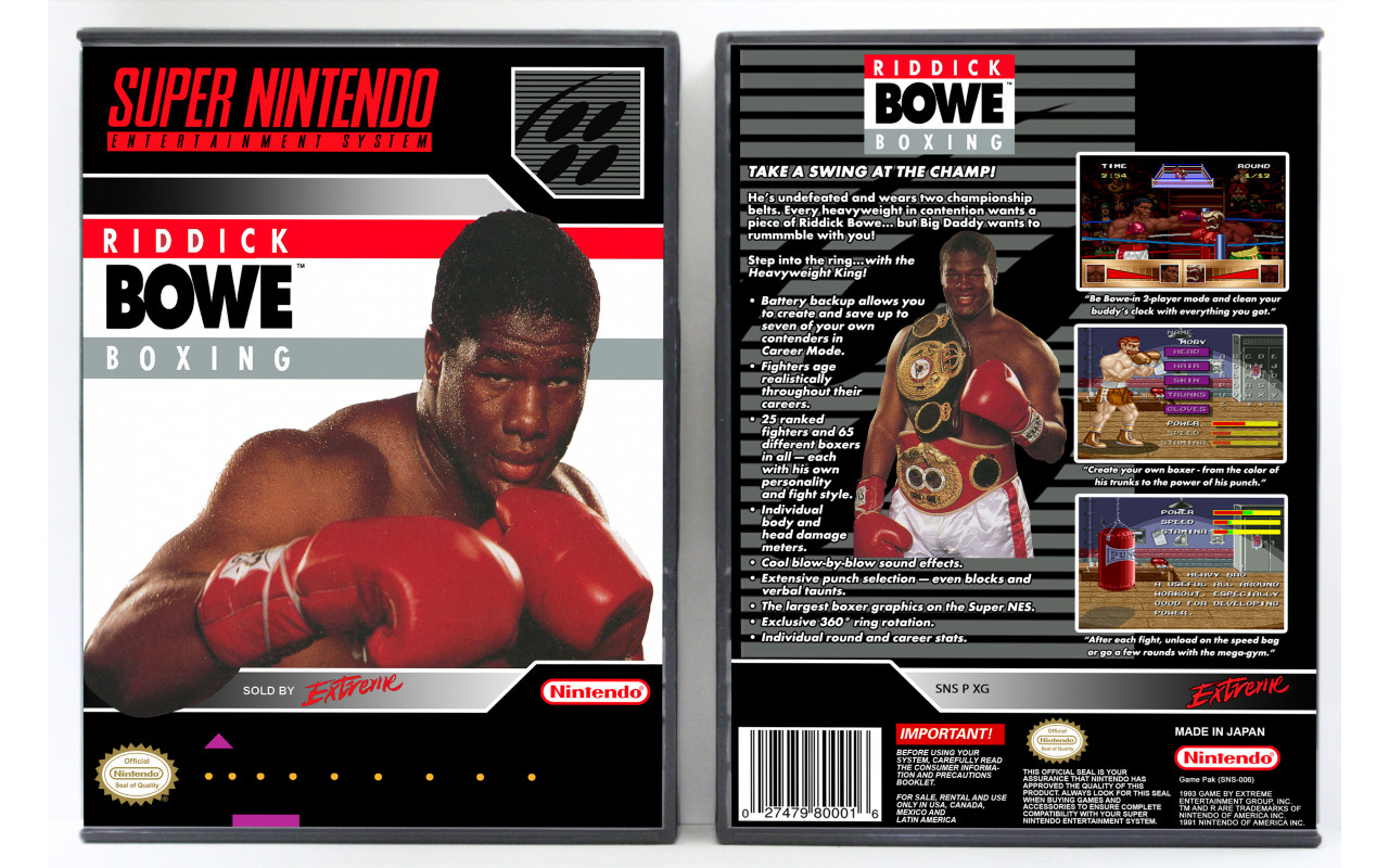 Gaming Relics - Super Nintendo - Vertical Style - Riddick Bowe Boxing