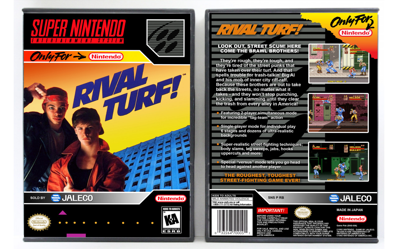 Gaming Relics - Super Nintendo - Vertical Style - Rival Turf!