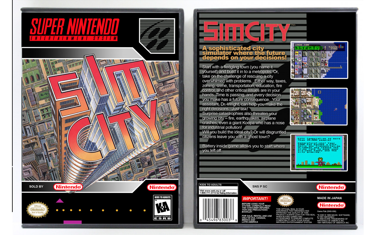 Gaming Relics - Super Nintendo - Sim City
