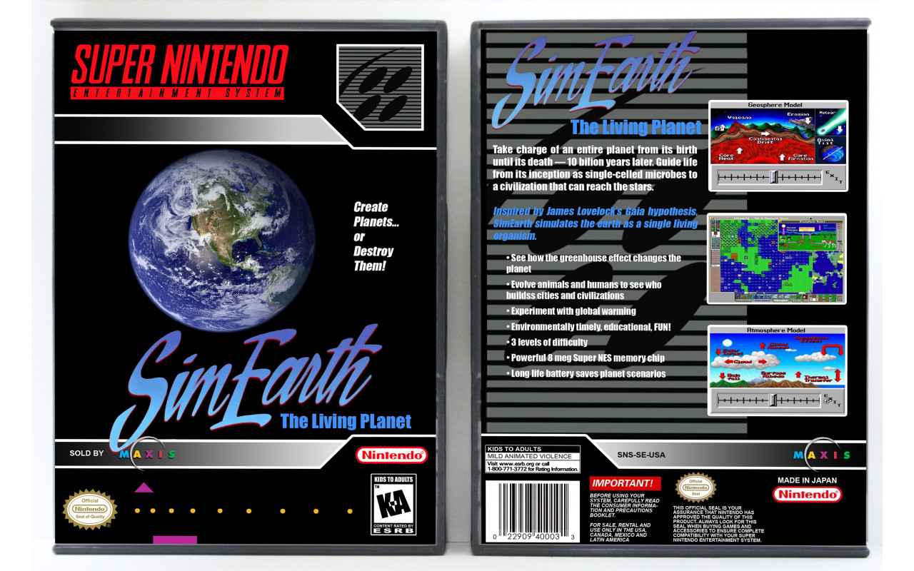 Gaming Relics - Super Nintendo - Sim Earth: The Living Planet