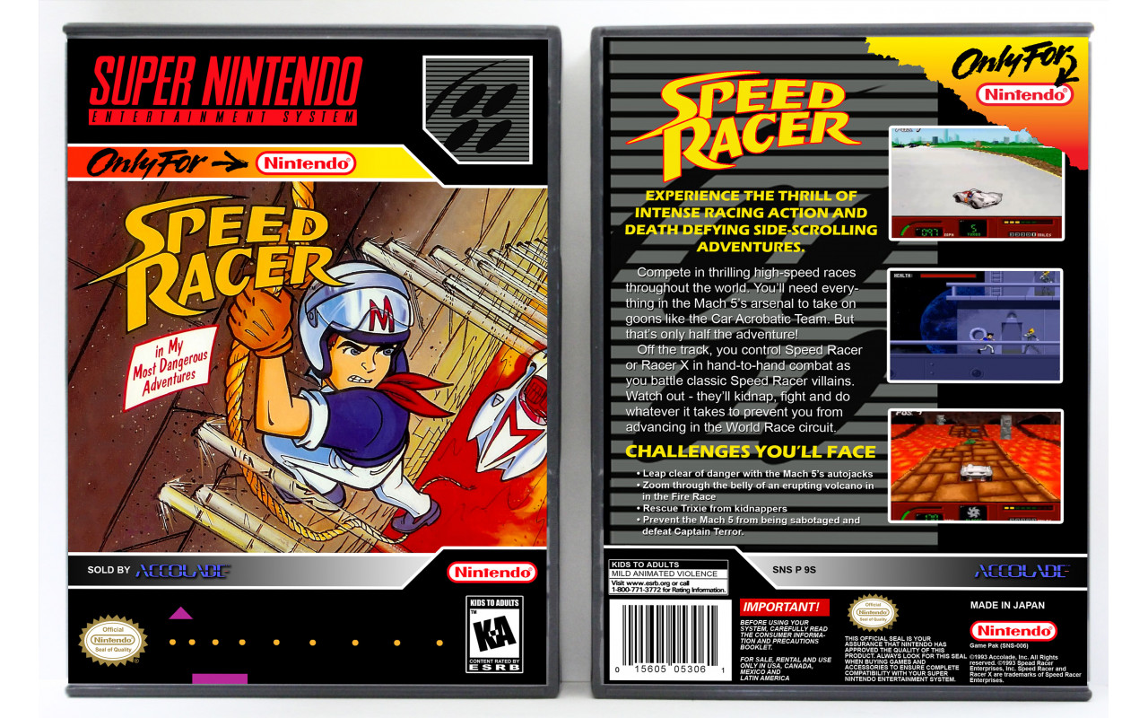 Gaming Relics - Super Nintendo - Vertical Style - Speed Racer in My ...