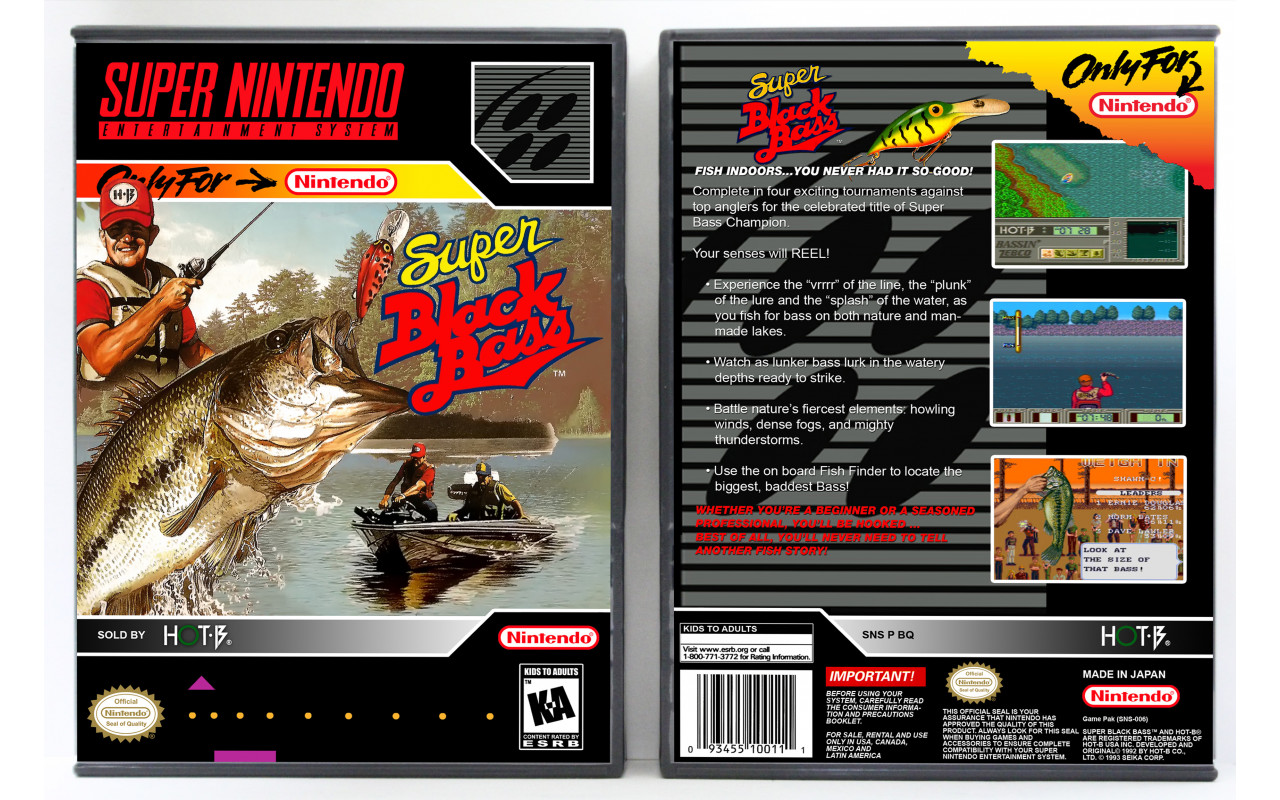Gaming Relics - Super Nintendo - Vertical Style - Super Black Bass