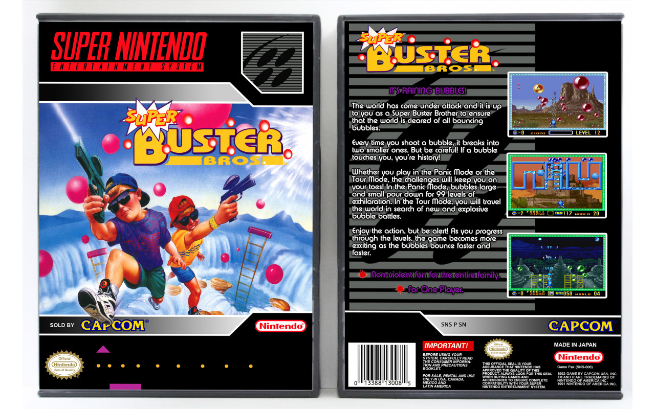 Gaming Relics - Super Nintendo - Vertical Style - Super Busters Bros.