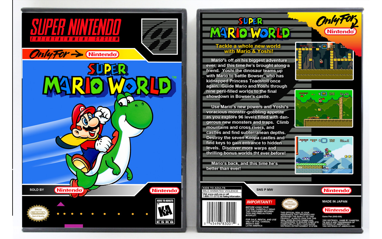 Gaming Relics - Super Nintendo - Vertical Style - Super Mario World