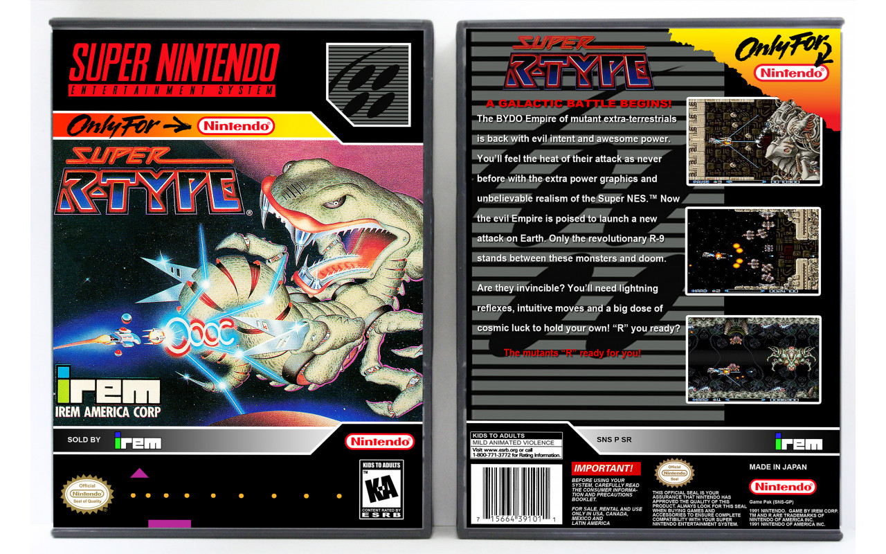 Gaming Relics - Super Nintendo - Vertical Style - Super R-Type