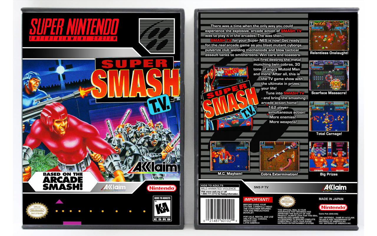 Gaming Relics - Super Nintendo - Vertical Style - Super Smash TV