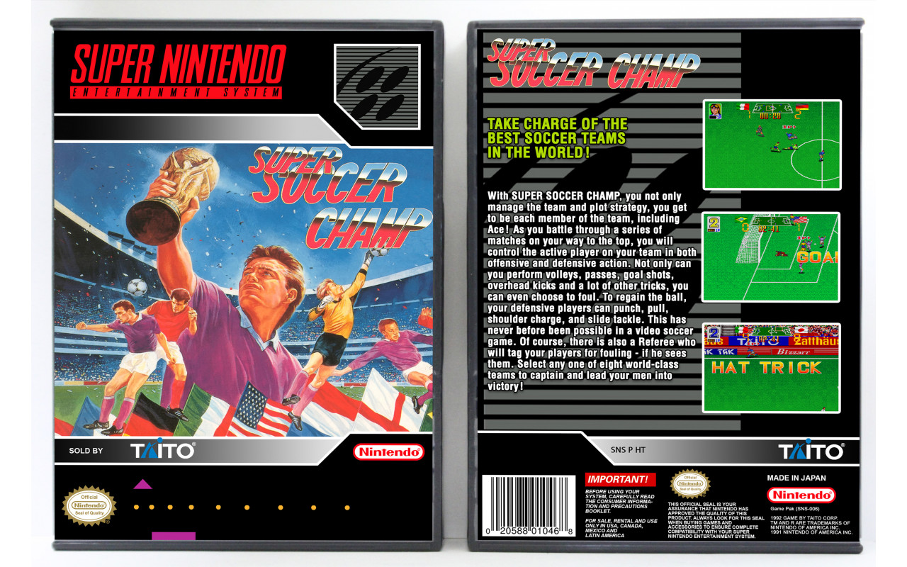 Gaming Relics - Super Nintendo - Vertical Style - Super Soccer Champ