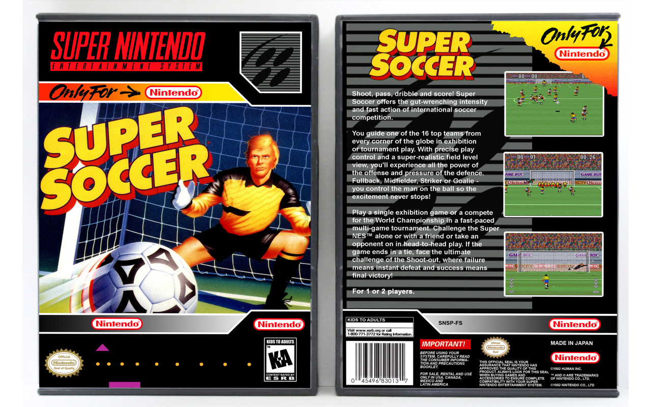 Gaming Relics - Super Nintendo - Vertical Style - Super Soccer