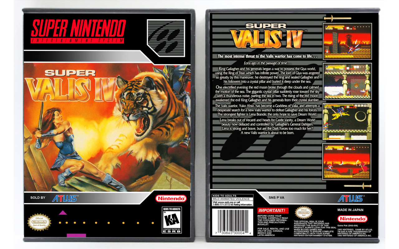 Gaming Relics - Super Nintendo - Vertical Style - Super Valis IV