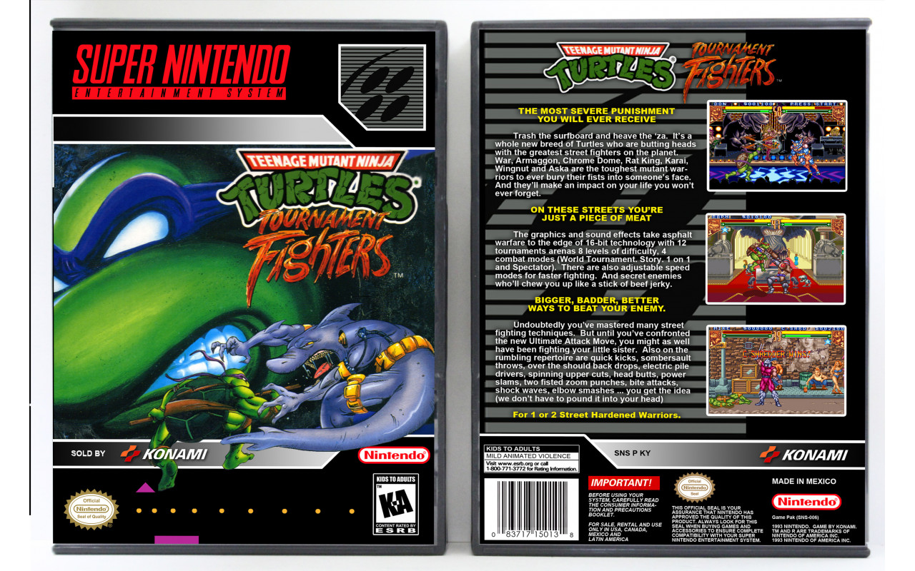 Gaming Relics - Super Nintendo - Vertical Style - Teenage Mutant Ninja ...