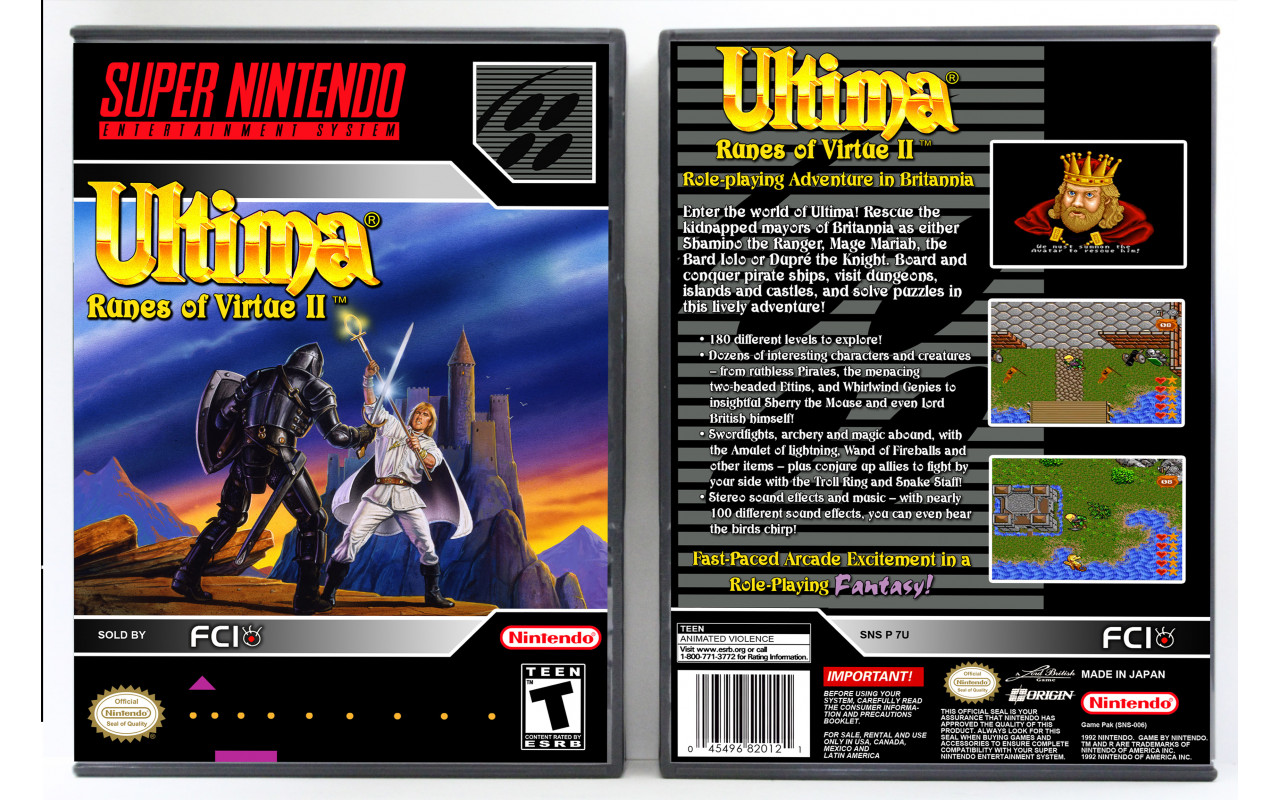 Gaming Relics - Super Nintendo - Vertical Style - Ultima: Runes of ...