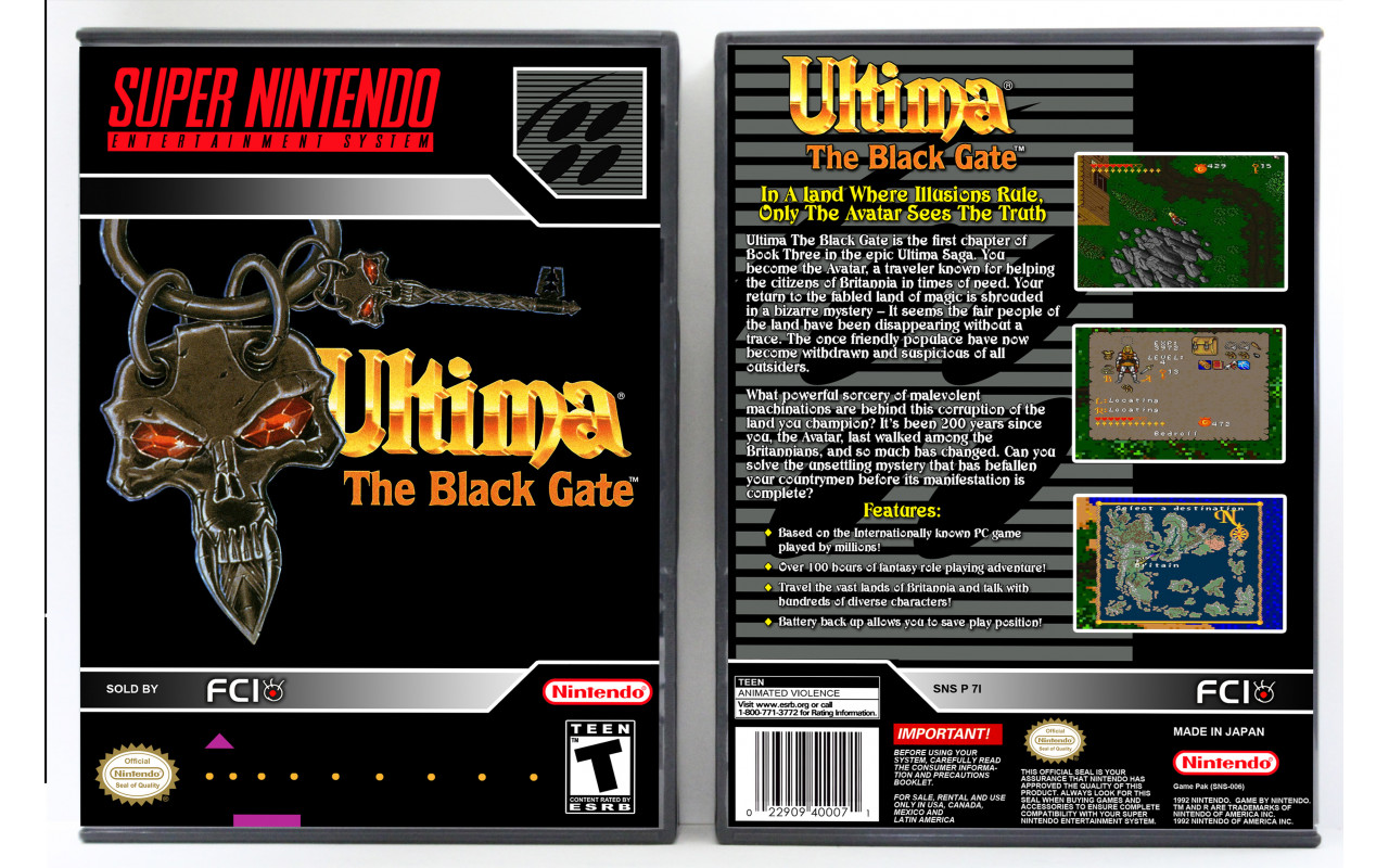 Gaming Relics - Super Nintendo - Vertical Style - Ultima VII: The Black ...