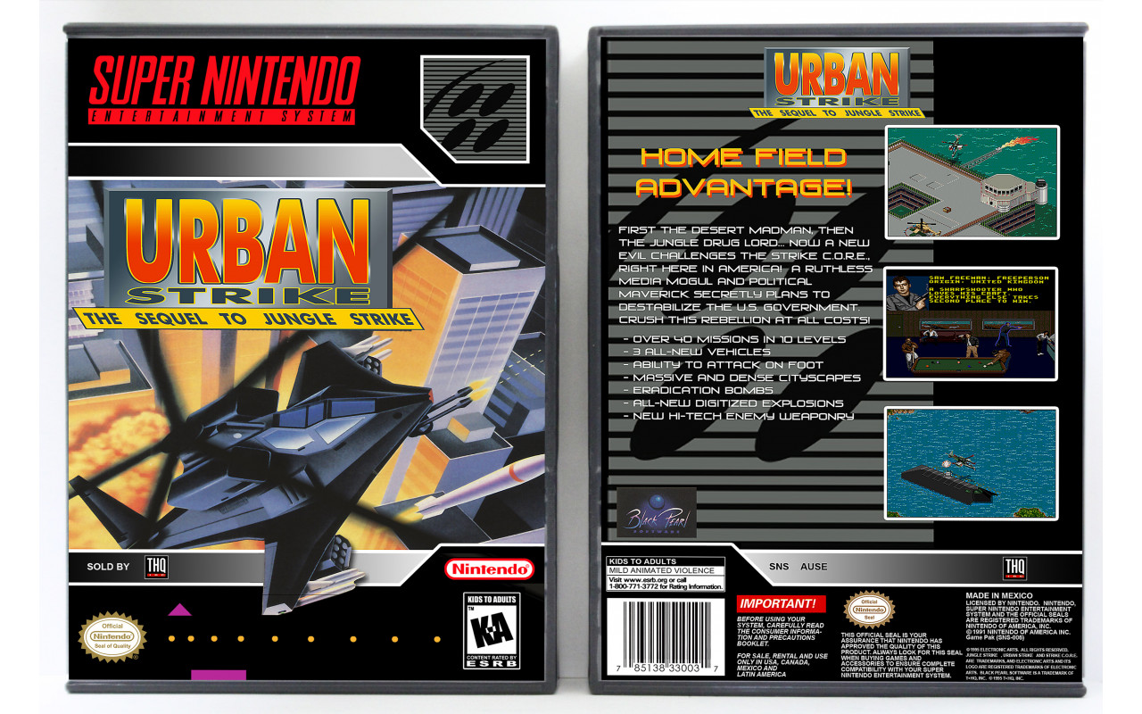 Gaming Relics - Super Nintendo - Vertical Style - Urban Strike: The ...
