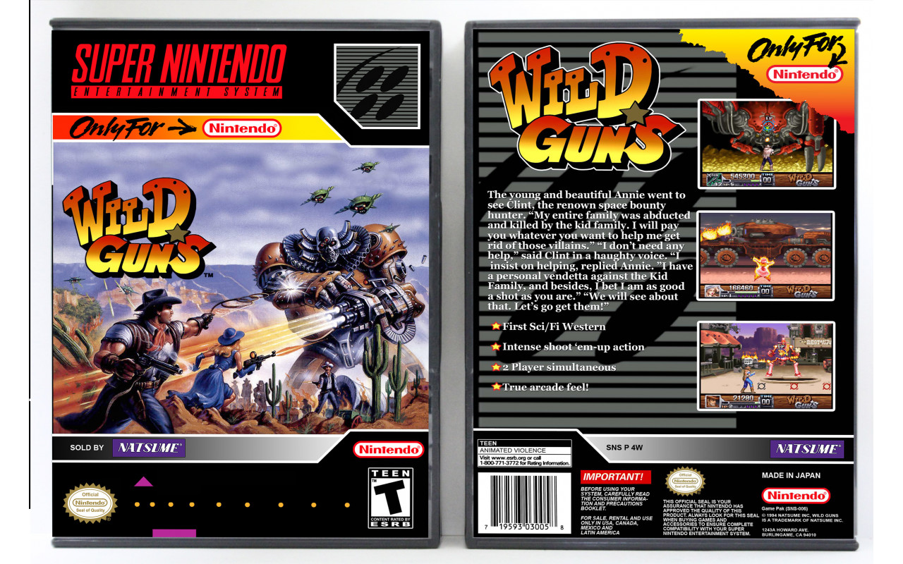 Gaming Relics - Super Nintendo - Vertical Style - Wild Guns