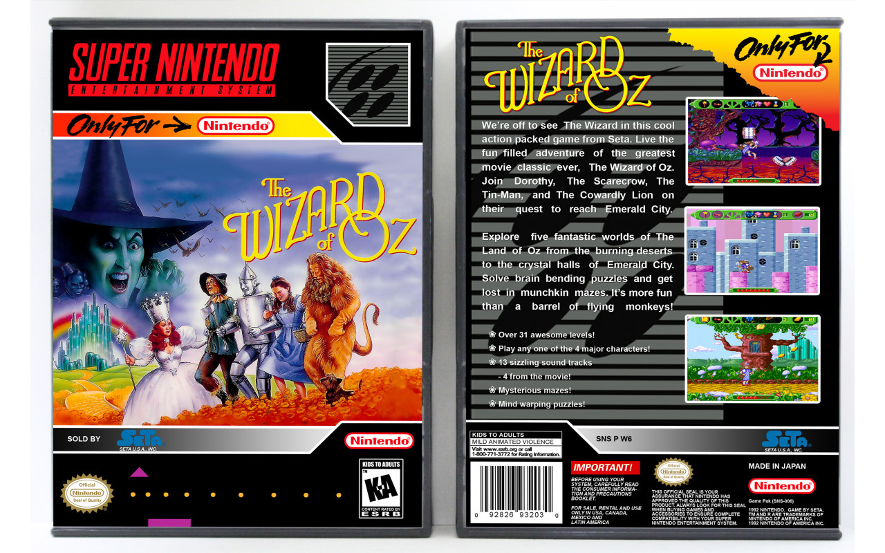 Gaming Relics - Super Nintendo - Vertical Style - Wizard of Oz, The