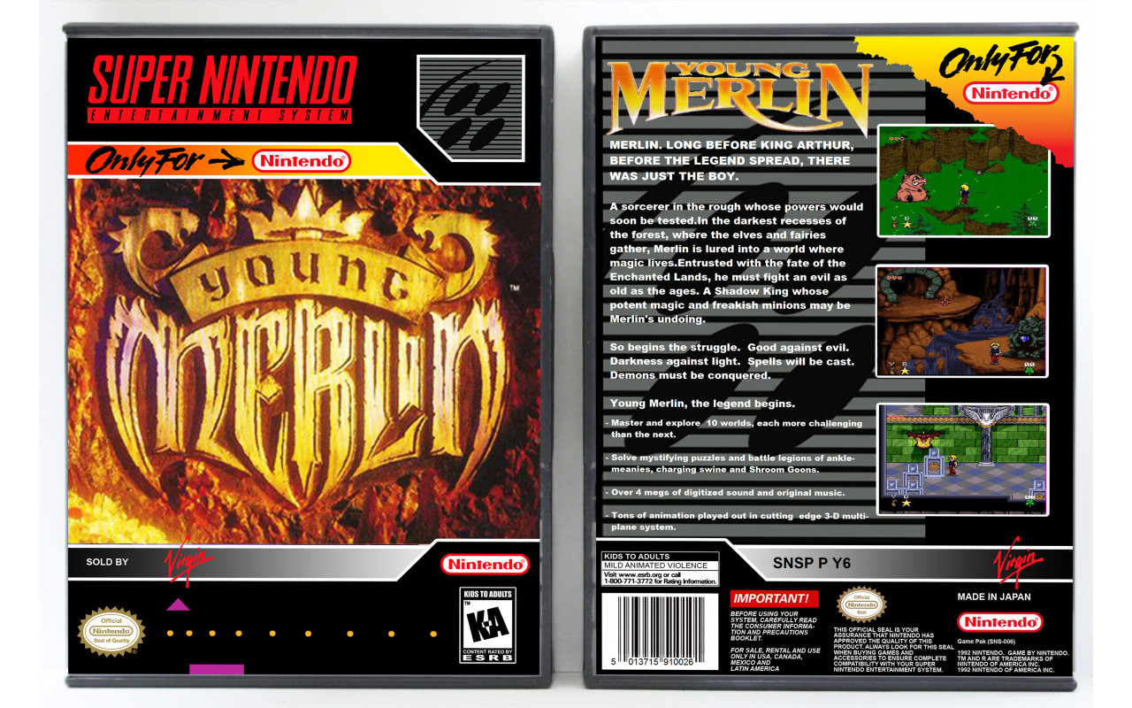 Gaming Relics - Super Nintendo - Vertical Style - Young Merlin