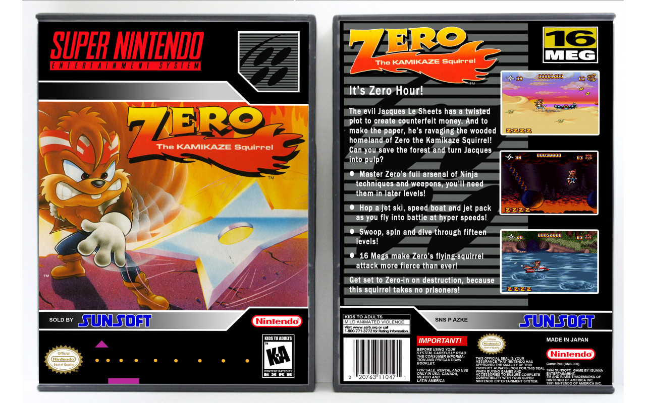 Gaming Relics - Super Nintendo - Vertical Style - Zero the Kamikaze ...