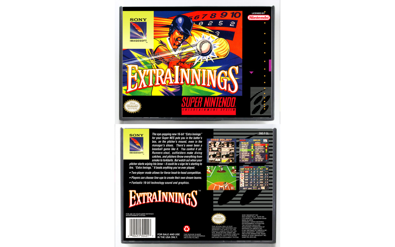 Gaming Relics - Super Nintendo - Retail Style - Extra Innings