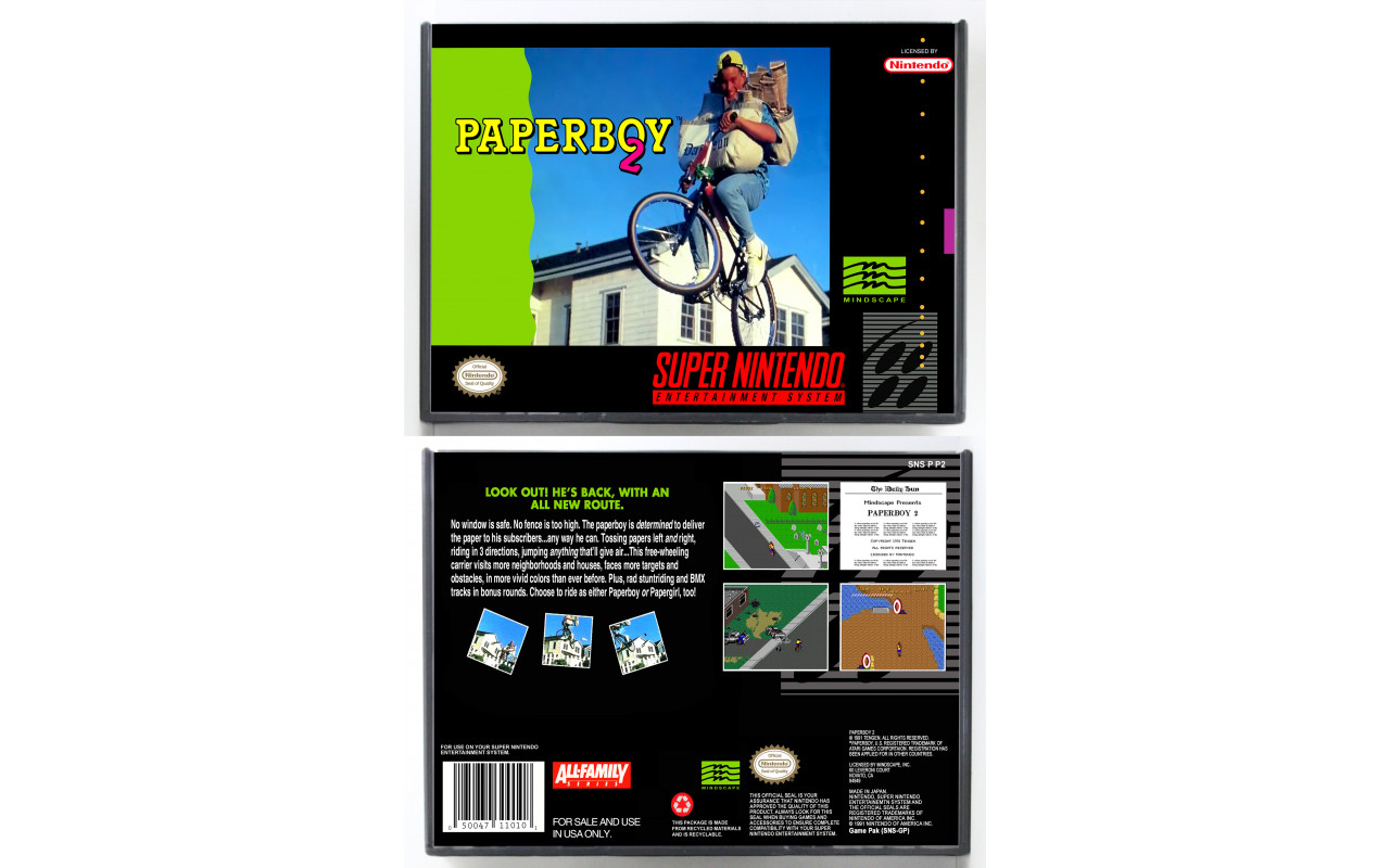 Gaming Relics - Super Nintendo - Retail Style - Paperboy 2