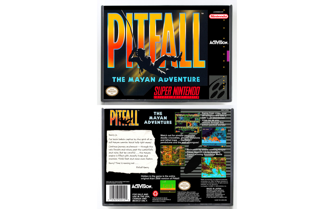 Gaming Relics - Super Nintendo - Retail Style - Pitfall: The Mayan ...