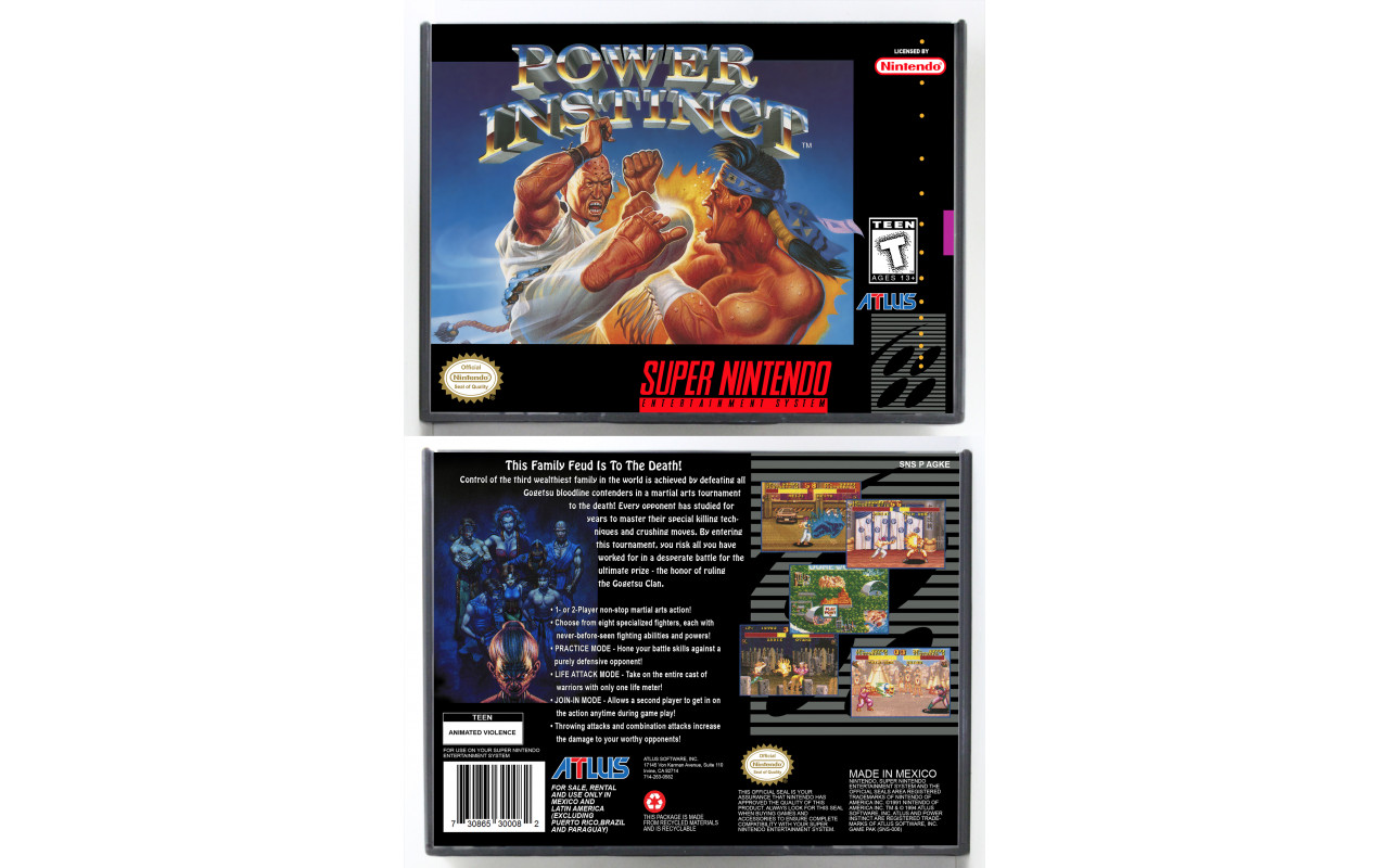 Gaming Relics - Super Nintendo - Retail Style - Power Instinct