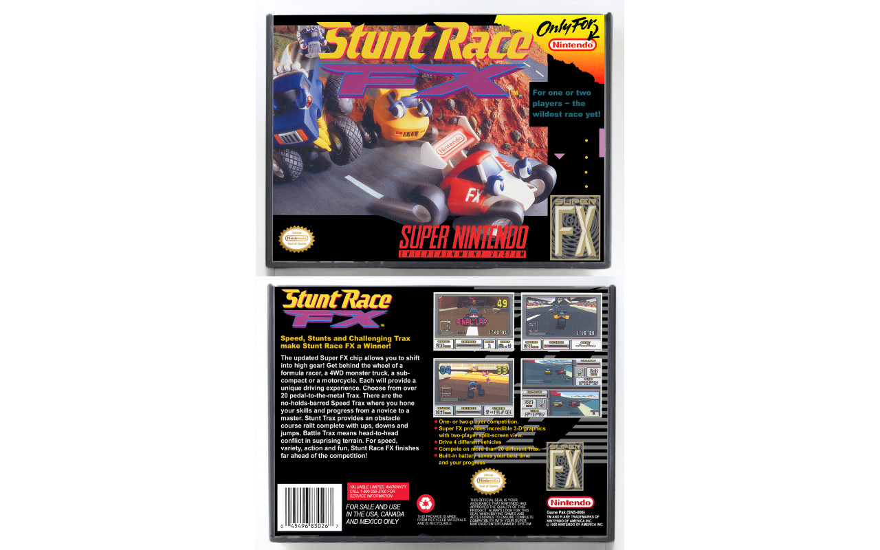 Gaming Relics - Super Nintendo - Retail Style - Stunt Race FX