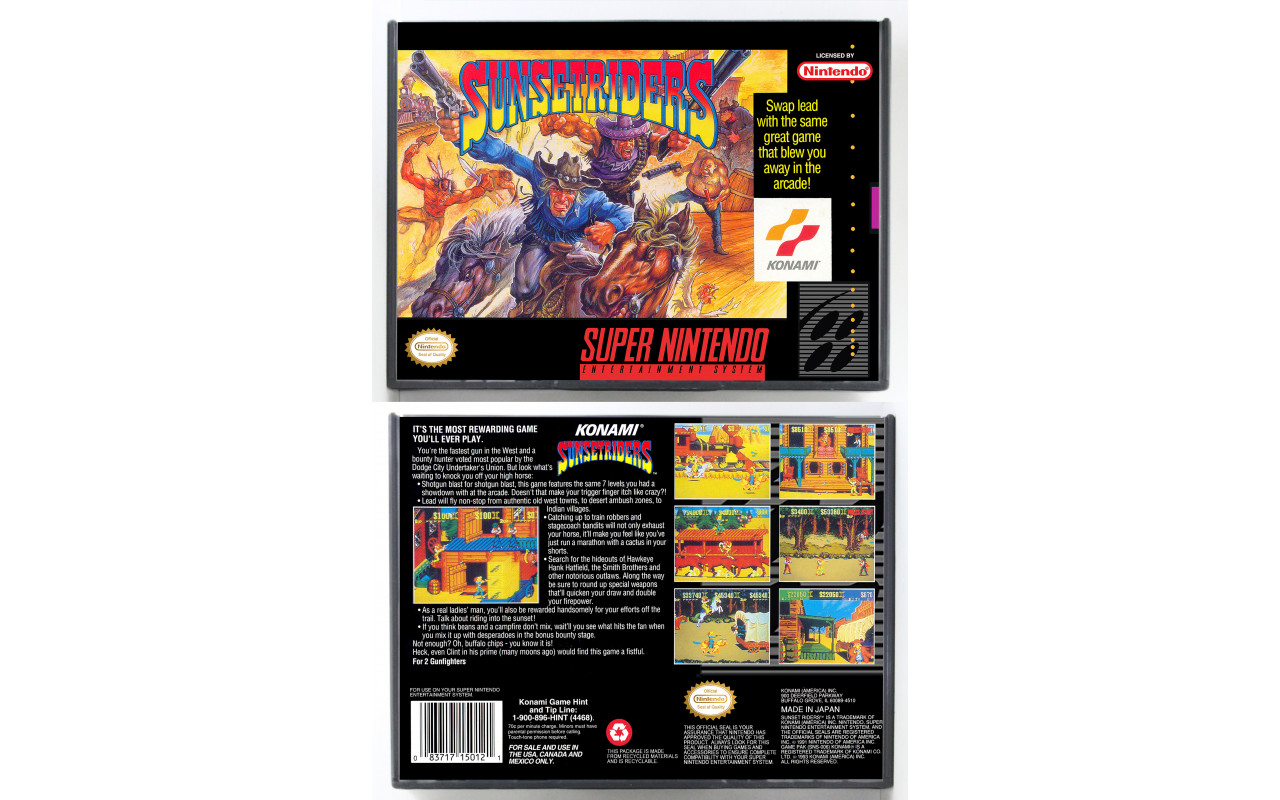 Gaming Relics - Super Nintendo - Retail Style - Sunset Riders
