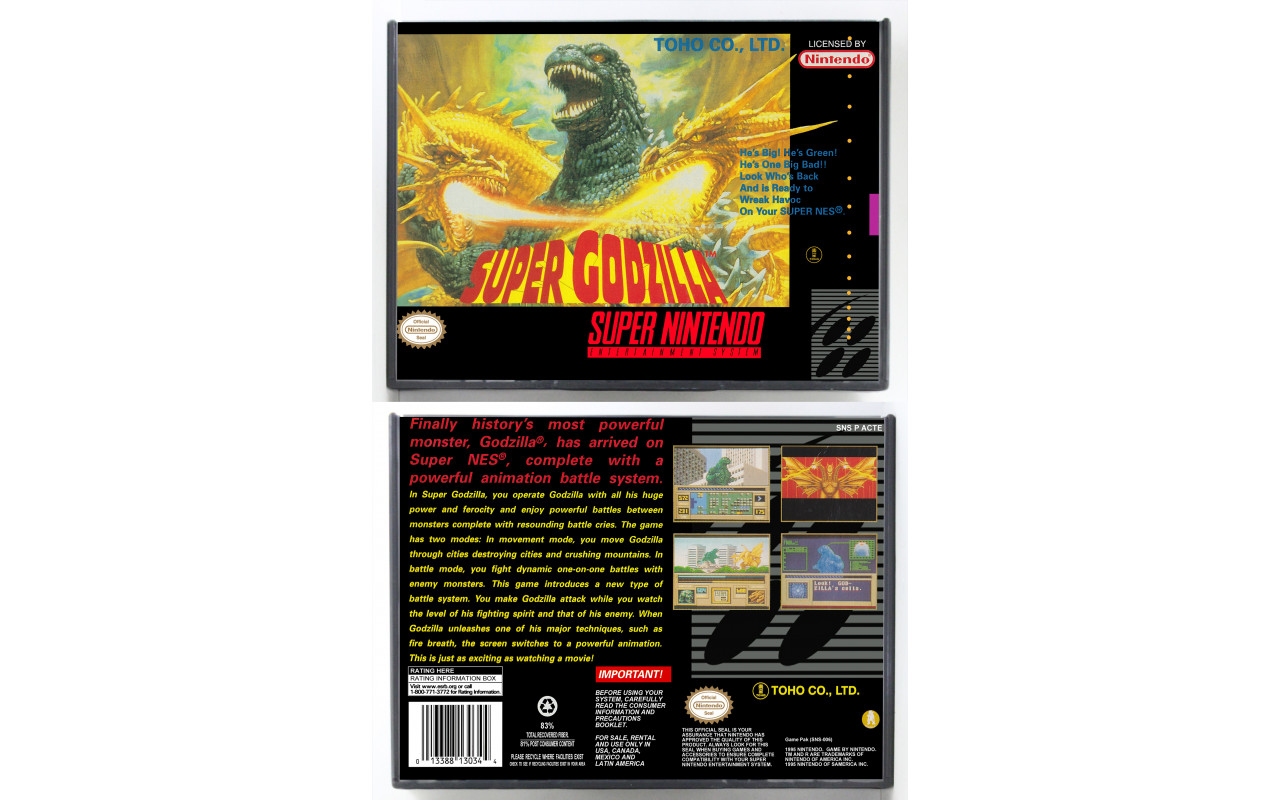 Gaming Relics - Super Nintendo - Retail Style - Super Godzilla