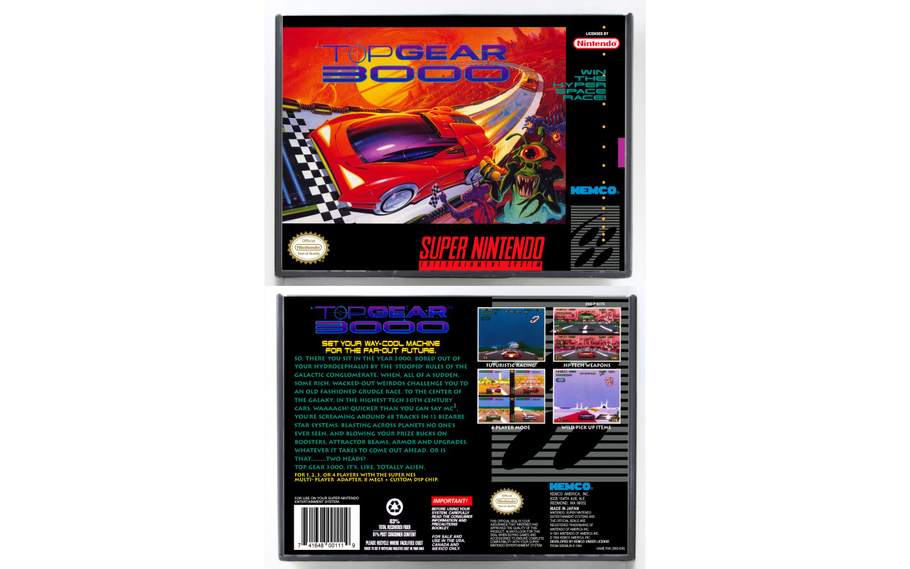Gaming Relics - Super Nintendo - Retail Style - Top Gear 3000