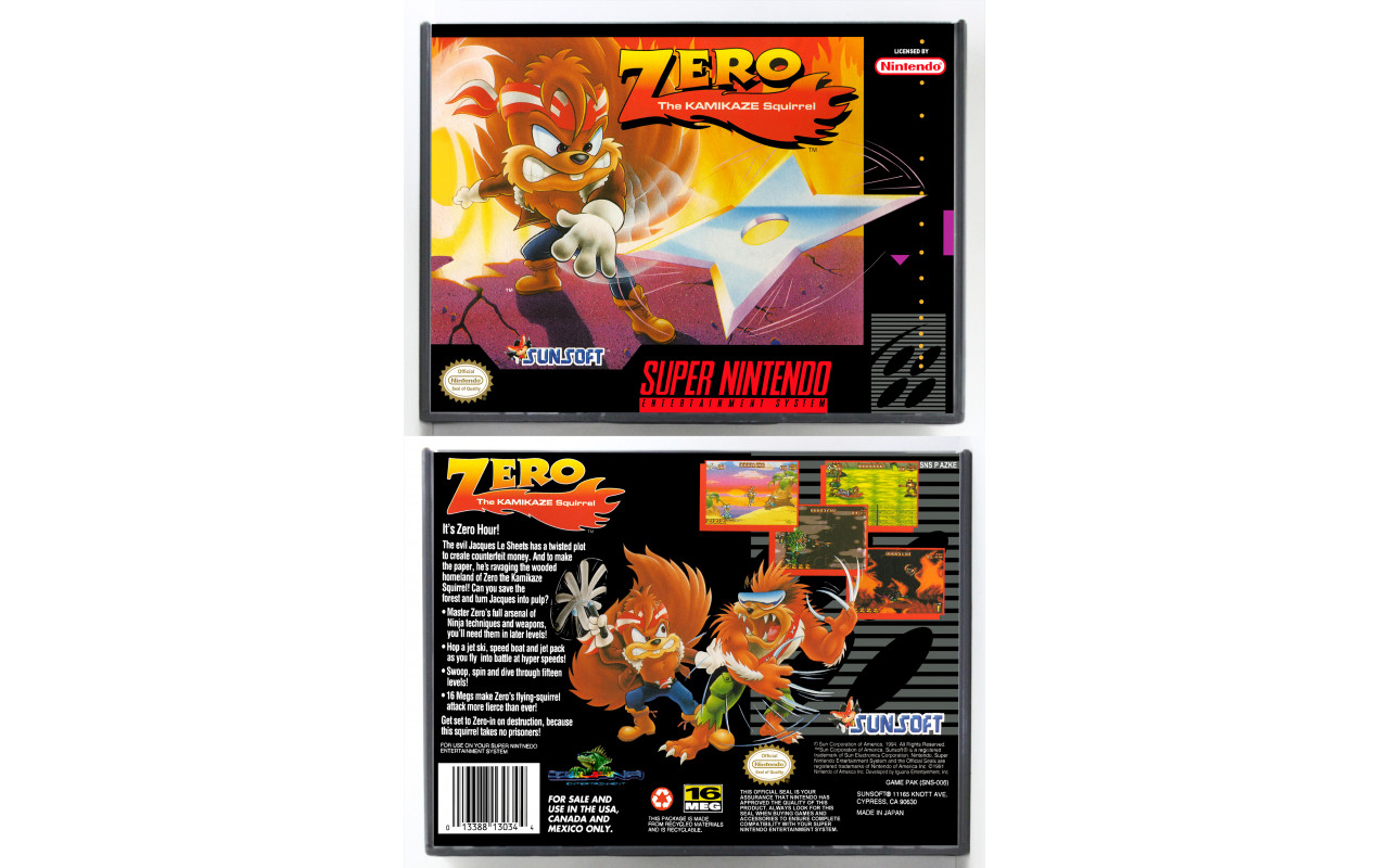 Gaming Relics - Super Nintendo - Retail Style - Zero the Kamikaze Squirrel
